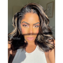 Sunset Kiss M shape Lagos Hairline Light Golden Highlight Kinky Wave ...